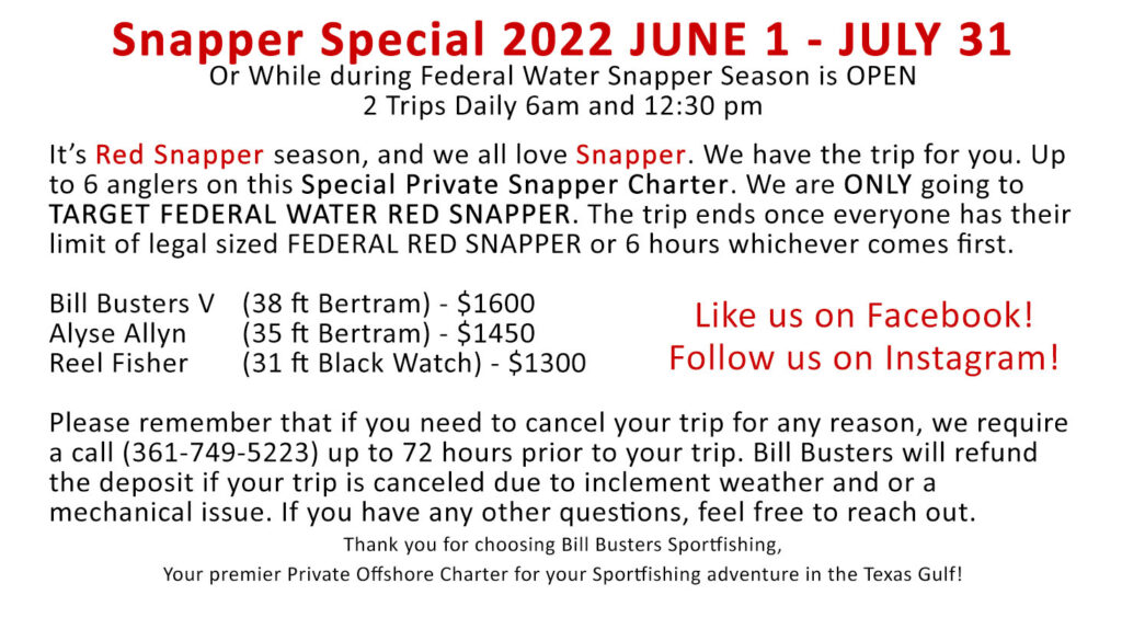Charter Info – Bill Busters Sportfishing